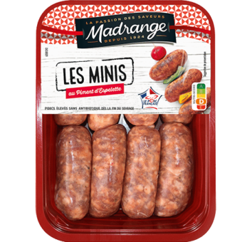 Mini-saucisses au Piment d'Espelette, porc français - Madrange